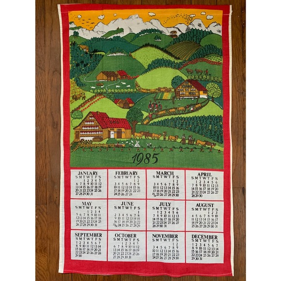 no brand | Kitchen | Vintage Kitchen Towel Calendar 985 Country Theme ...